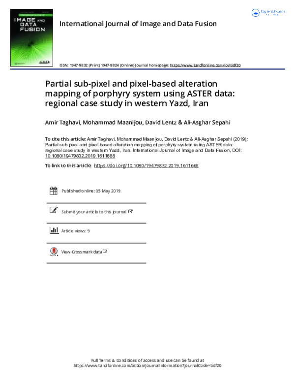 (PDF) Partial sub-pixel and pixel-based alteration mapping of porphyry system using ASTER data ...