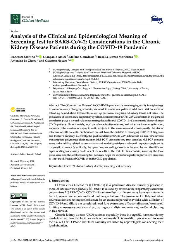 (PDF) Analysis of the Clinical and Epidemiological Meaning of Screening ...