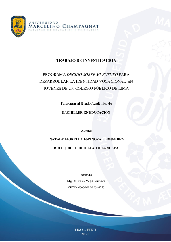 (PDF) Programa decido sobre mi futuro para desarrollar la identidad ...
