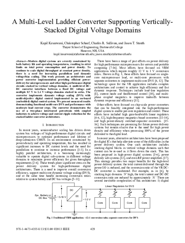 (PDF) A multi-level ladder converter supporting vertically-stacked digital voltage domains