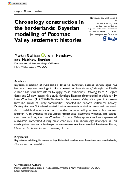 (PDF) Chronology construction in the borderlands: Bayesian modelling of ...