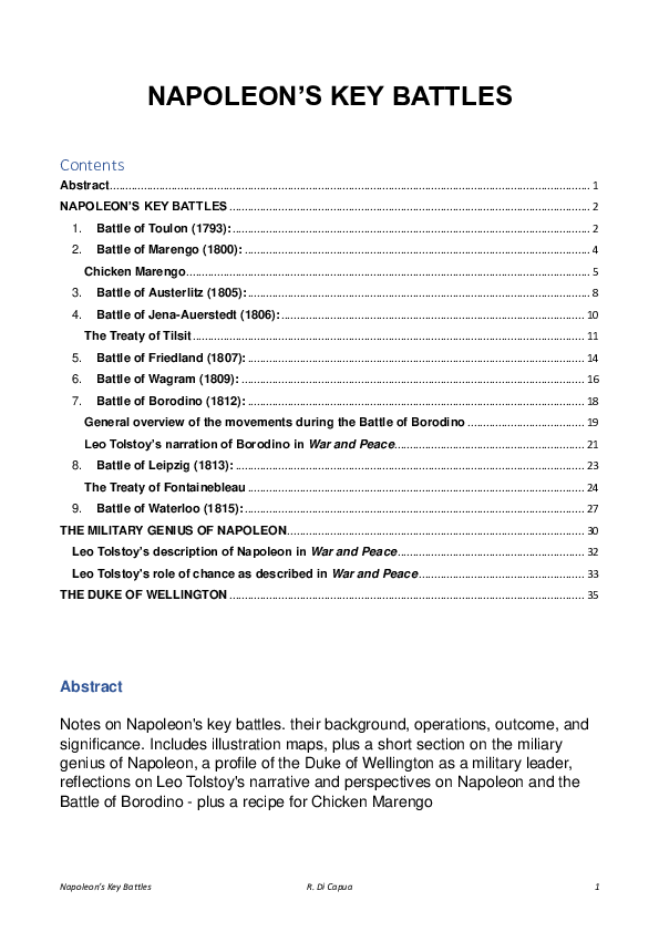(PDF) Napoleon's Key Battles