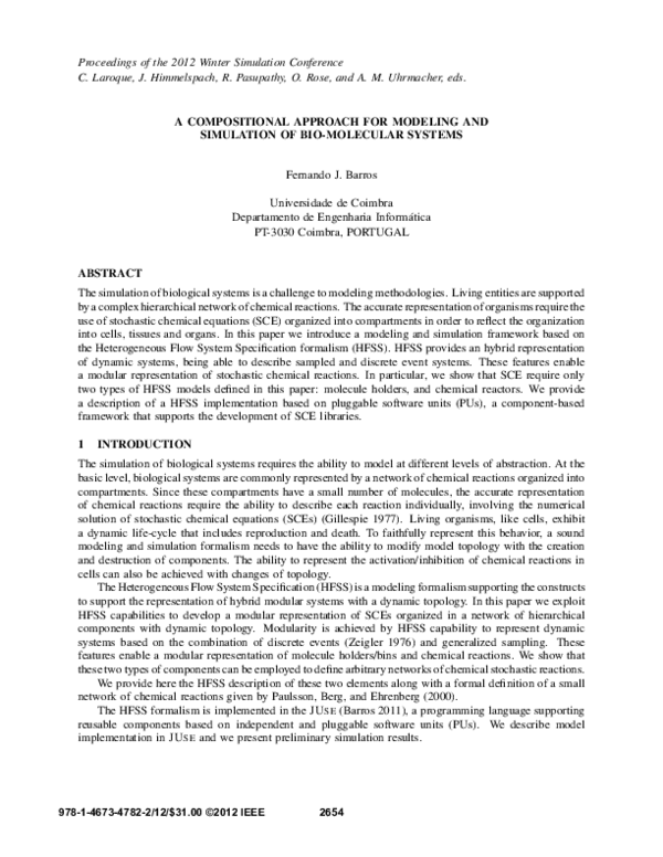 (PDF) A compositional approach for modeling and simulation of bio ... (PDF) A compositional approach for modeling and simulation of bio ...