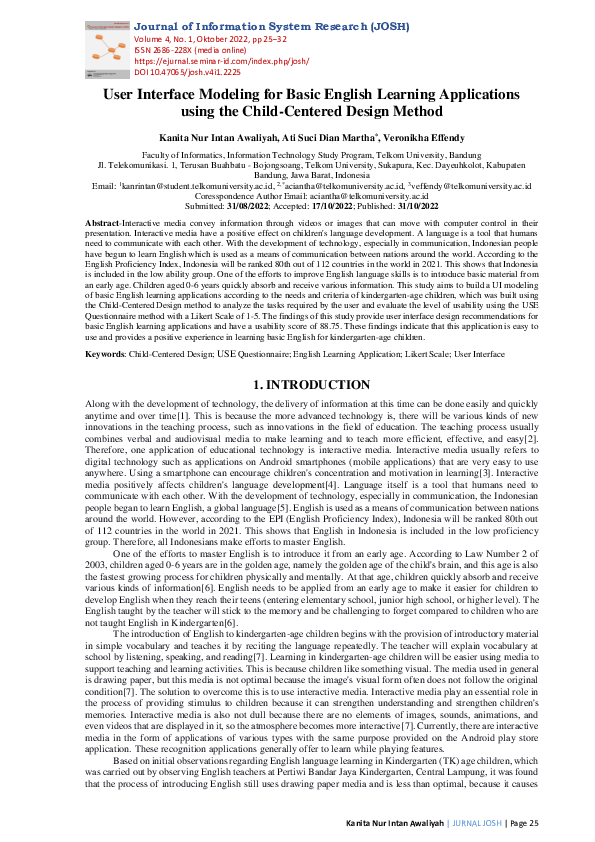 (PDF) User Interface Modeling for Basic English Learning Applications using the Child-Centered ...