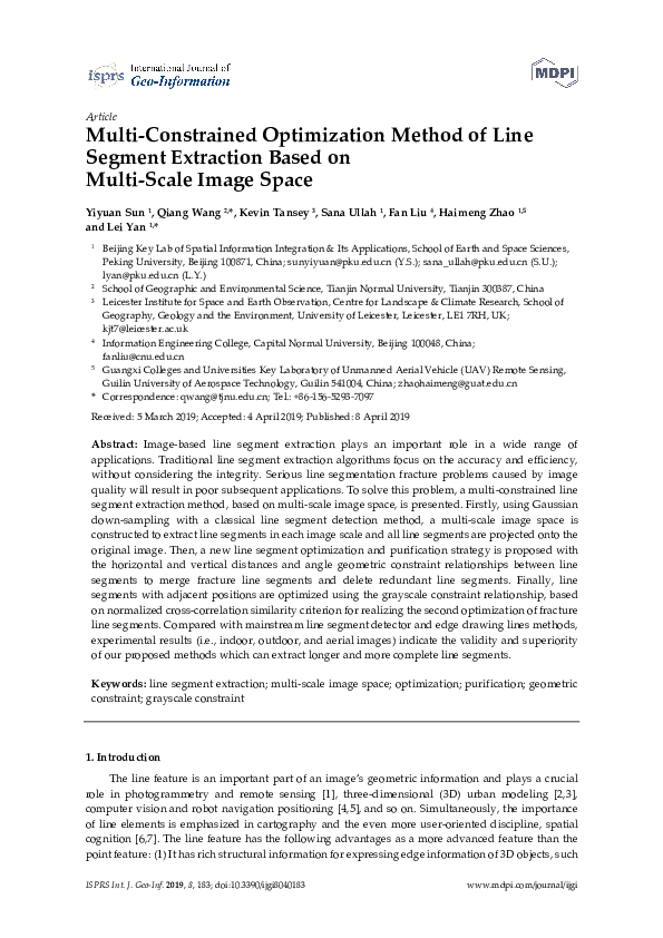 (PDF) Multi-Constrained Optimization Method of Line Segment Extraction Based on Multi-Scale ...