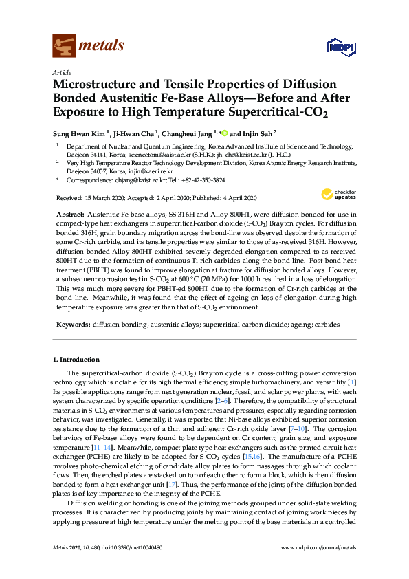 (PDF) Microstructure and Tensile Properties of Diffusion Bonded Austenitic Fe-Base Alloys—Before ...