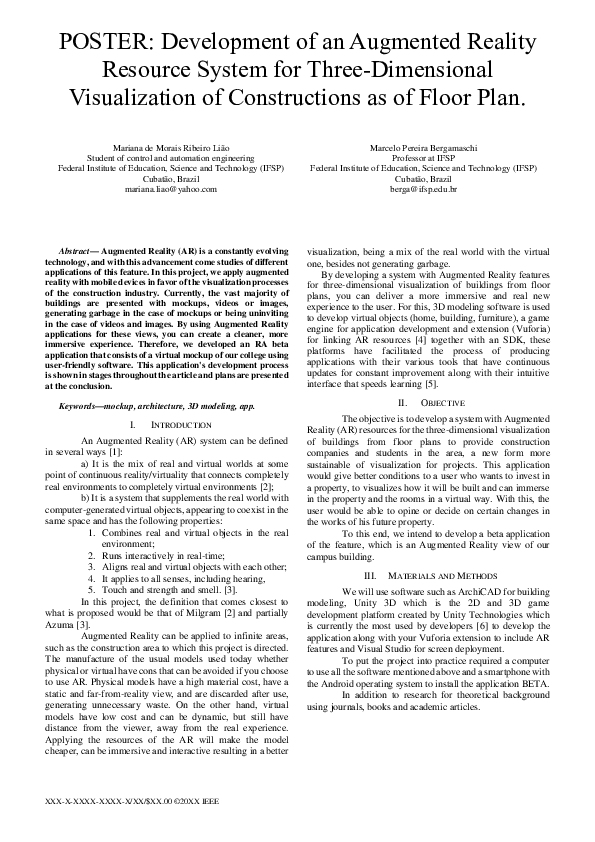 (PDF) POSTER: Development of an Augmented Reality Resource System for ...