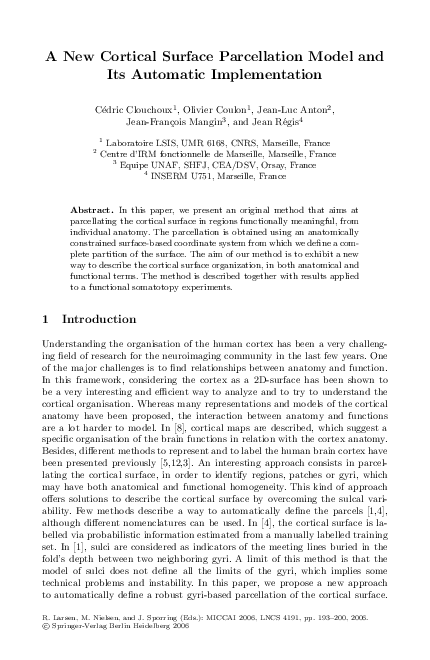 (PDF) A New Cortical Surface Parcellation Model and Its Automatic ...