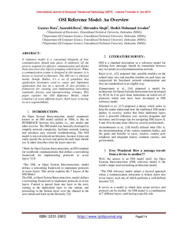(PDF) OSI Reference Model: An Overview