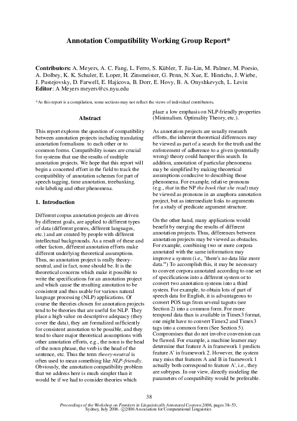 (PDF) Annotation compatibility working group report
