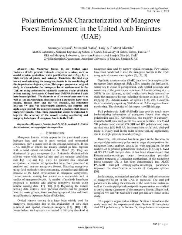 (PDF) Polarimetric SAR Characterization of Mangrove Forest Environment in the United Arab ...