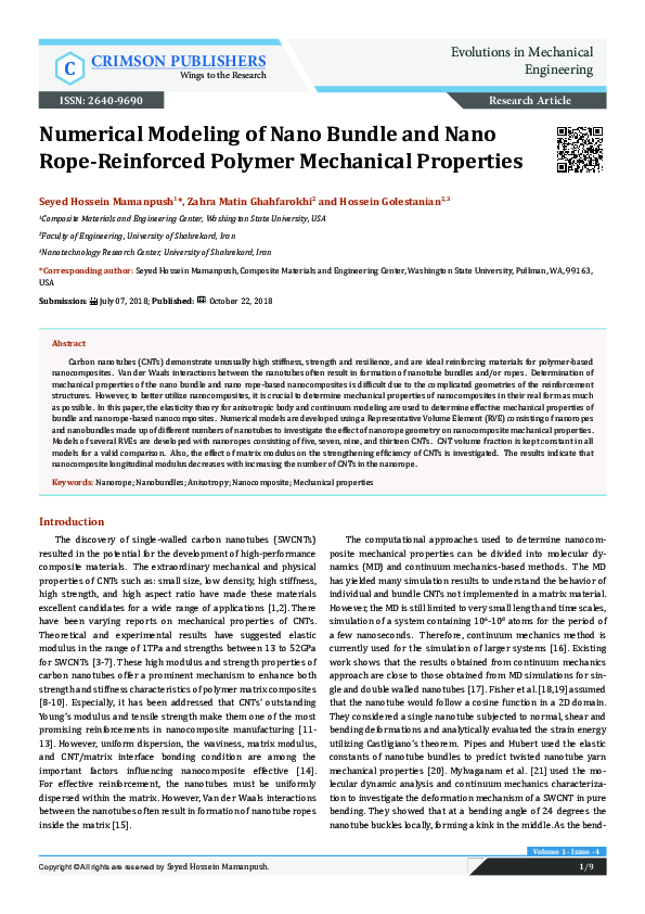 (PDF) Numerical Modeling of Nano Bundle and Nano Rope-Reinforced Polymer Mechanical Properties ...