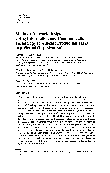(PDF) Modular Network Design: Using Information and Communication ...