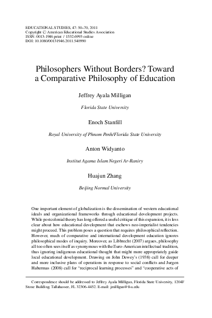 (PDF) Philosophers Without Borders? Toward a Comparative Philosophy of ...