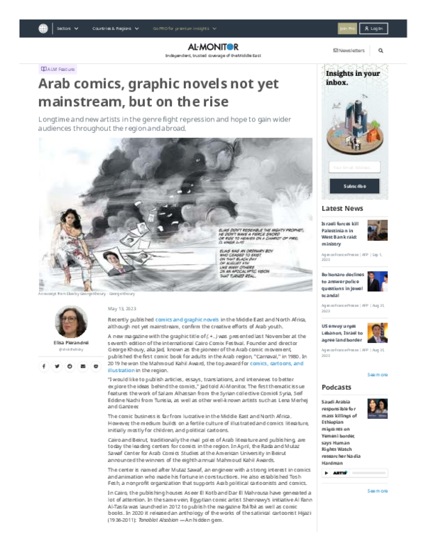 (PDF) Feature : Arab comics, graphic novels not yet mainstream, but on ...