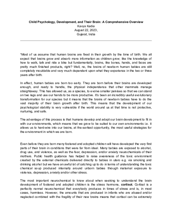 (DOC) Child Psychology, Development, and Their Brain: A Comprehensive ...