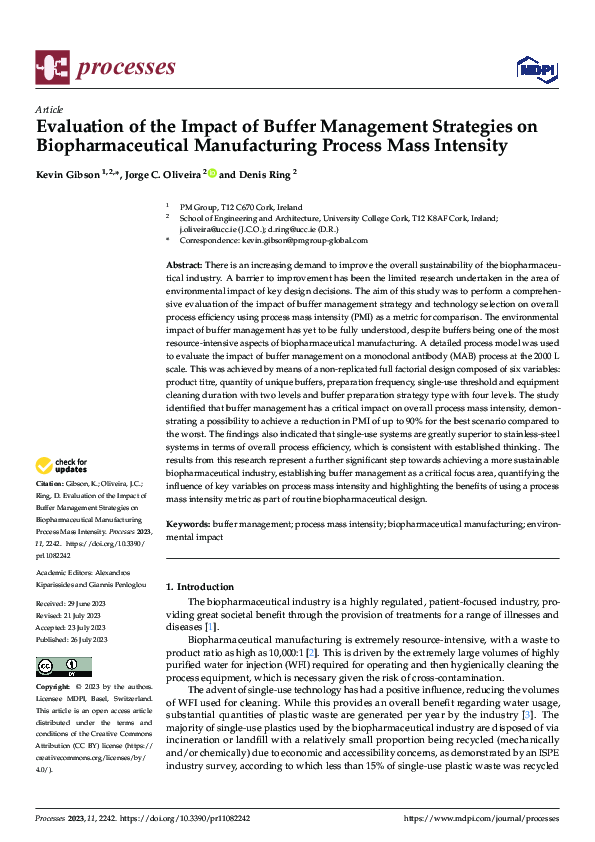 (PDF) Evaluation of the Impact of Buffer Management Strategies on Biopharmaceutical ...