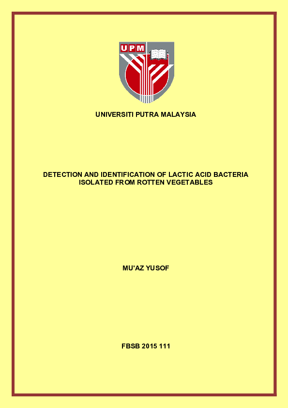 (PDF) Detection and identification of lactic acid bacteria isolated from rotten vegetables