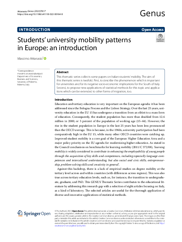 (PDF) Students’ university mobility patterns in Europe: an introduction