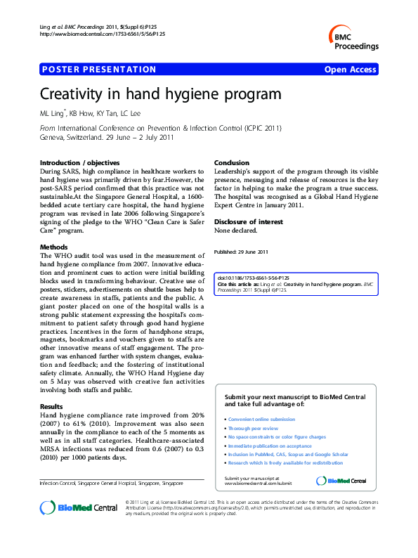 (PDF) Creativity in hand hygiene program