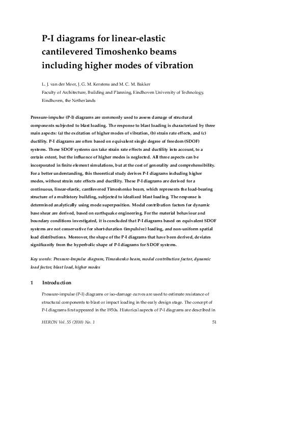 (PDF) PI diagrams for linear-elastic cantilevered Timoshenko beams including higher modes of ...
