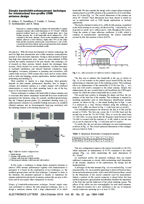(PDF) Simple bandwidth-enhancement technique for miniaturised low ...