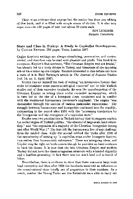 (PDF) State and Class in Turkey: A Study in Capitalist Development