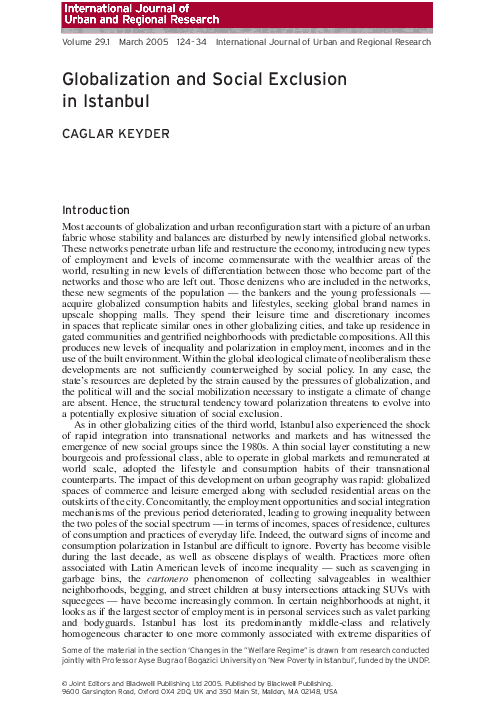 (PDF) Globalization and Social Exclusion in Istanbul