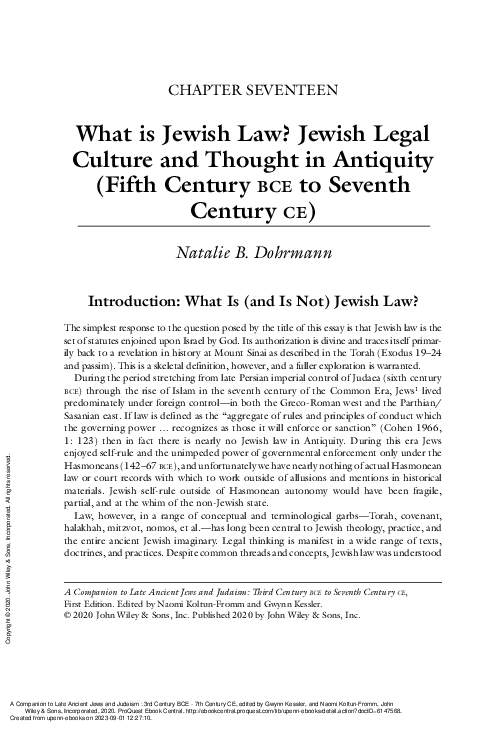 (PDF) “What Is (and Isn’t) Jewish Law? – Jewish Legal Culture and ...