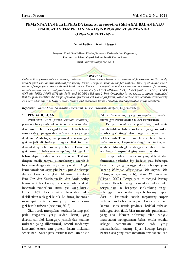 (PDF) PEMANFAATAN BUAH PEDADA (Sonneratia caseolaris) SEBAGAI BAHAN ...