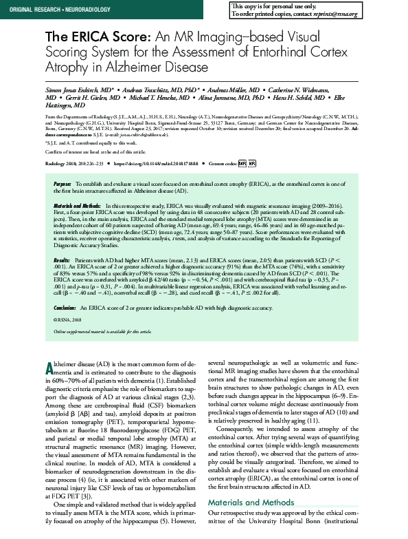 (PDF) The ERICA Score: An MR Imaging-based Visual Scoring System for ...