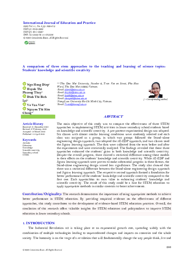 (PDF) A comparison of three stem approaches to the teaching and learning of science topics ...