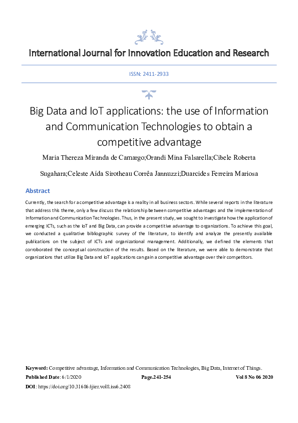 (PDF) Big Data and IoT applications