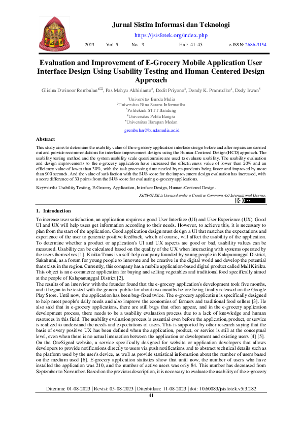 (PDF) Evaluation and Improvement of E-Grocery Mobile Application User Interface Design Using ...