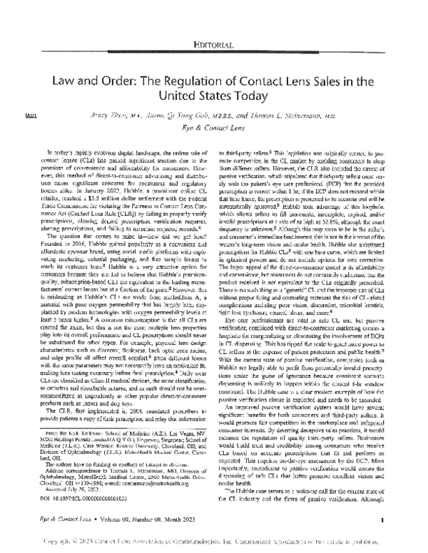 (PDF) Law and Order | Thomas L Steinemann - Academia.edu