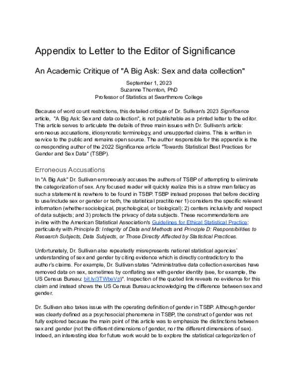 (PDF) Appendix to Letter to the Editor of Significance
