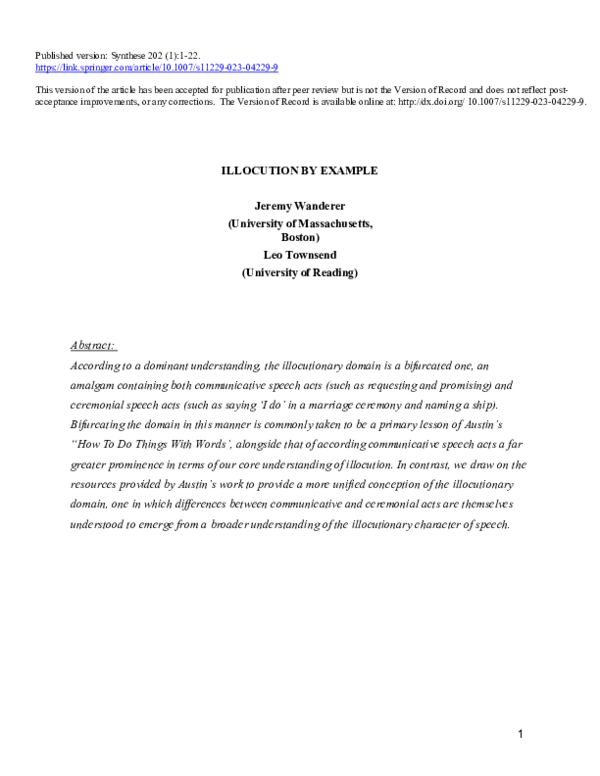 (PDF) Illocution by Example (penultimate draft)