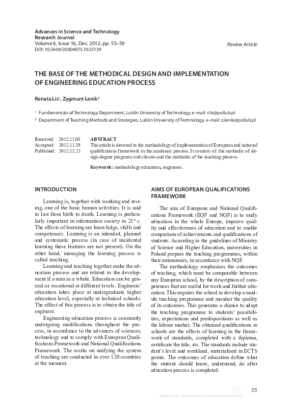 (PDF) The Base of the Methodical Design and Implementation of ...
