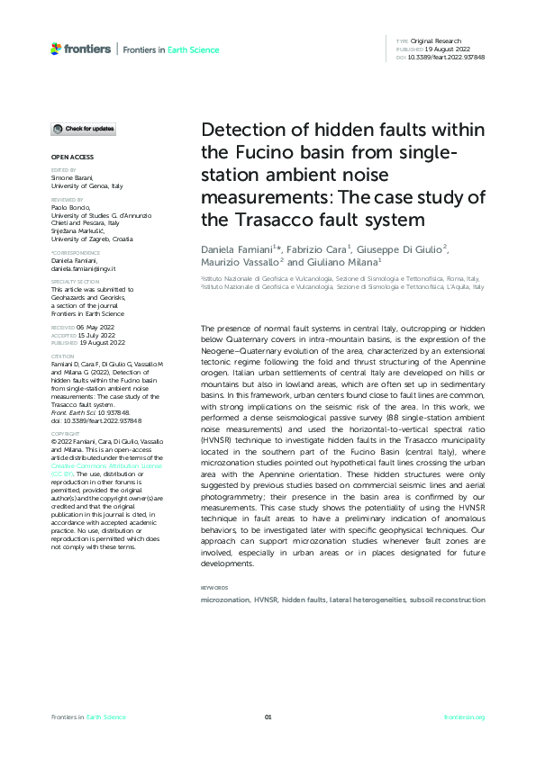 (PDF) Detection of hidden faults within the Fucino basin from single-station ambient noise ...