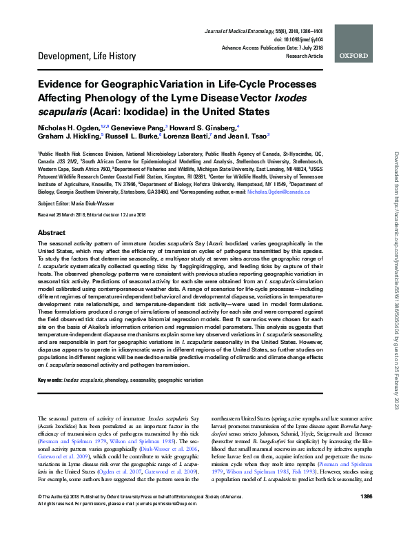 (PDF) Evidence for Geographic Variation in Life-Cycle Processes ...