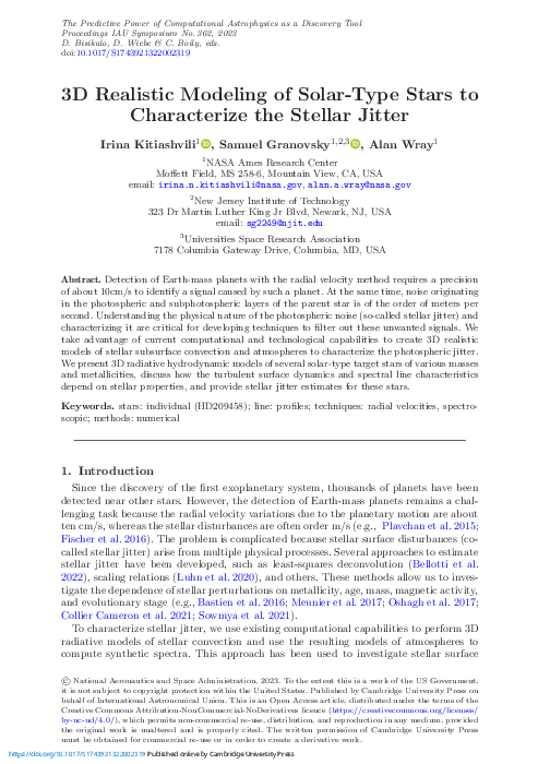(PDF) 3D Realistic Modeling of Solar-Type Stars to Characterize the ...