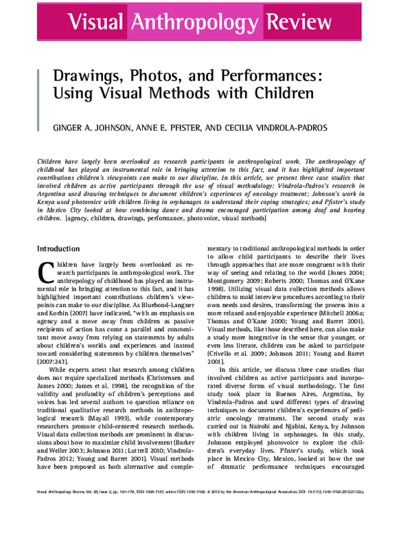(PDF) Drawings, Photos, and Performances: Using Visual Methods with ...