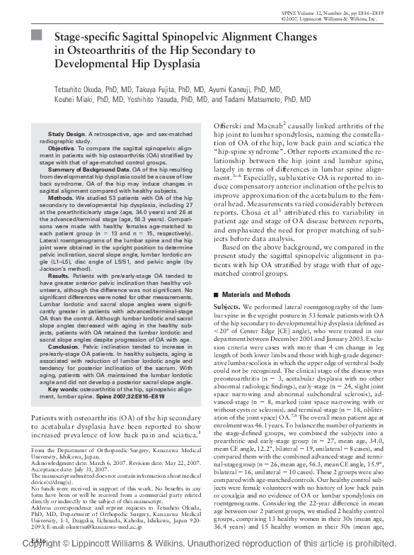 (PDF) Stage-specific Sagittal Spinopelvic Alignment Changes in ...