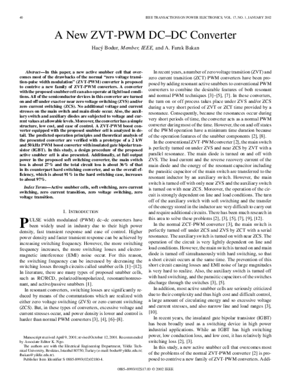 (PDF) A new ZVT-PWM DC-DC converter