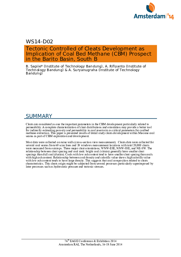 (PDF) Tectonic Controlled of Cleats Development as Implication of Coal ...