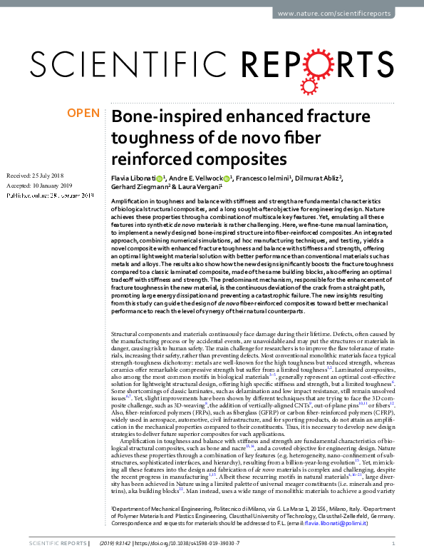 (PDF) Bone-inspired enhanced fracture toughness of de novo fiber ...