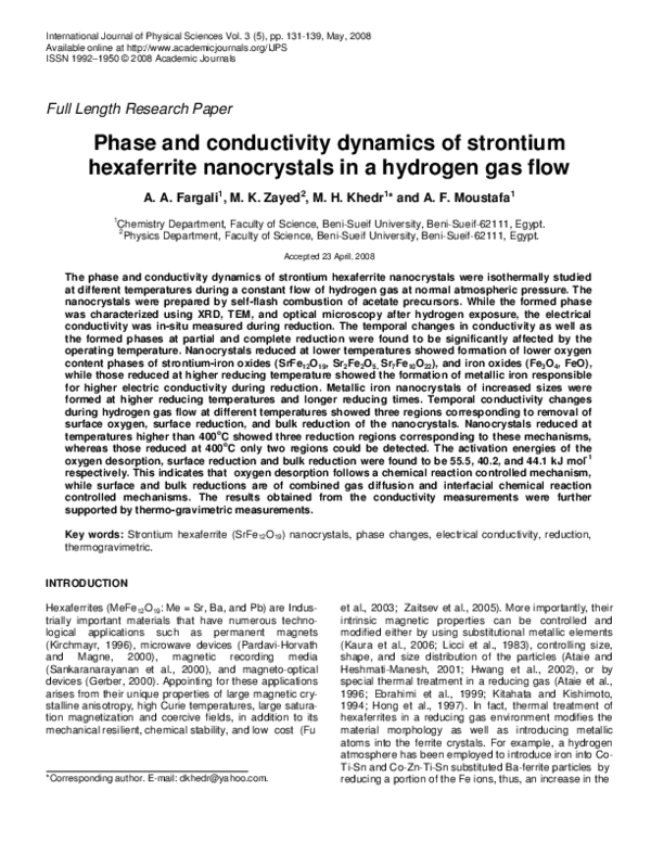 (PDF) Phase and conductivity dynamics of strontium hexaferrite ...