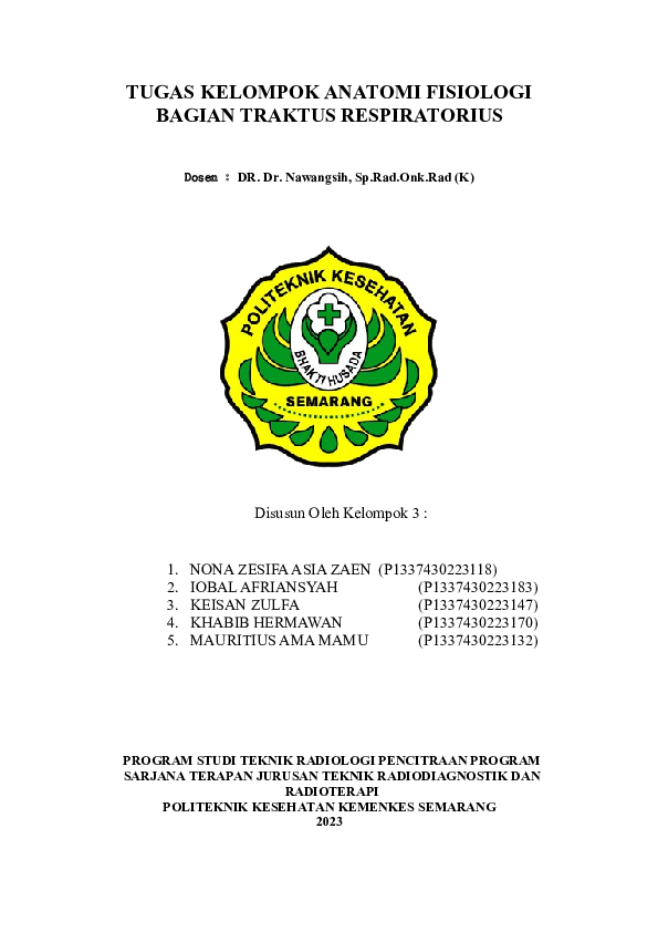 (DOC) ANATOMI FISIOLOGI TRAKTUS RESPIRATORIUS