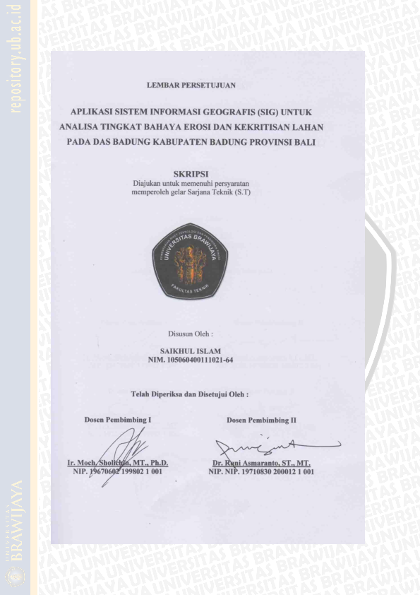 (PDF) Aplikasi Sistem Informasi Geografis (SIG) Untuk Analisa Tingkat Bahaya Erosi dan ...