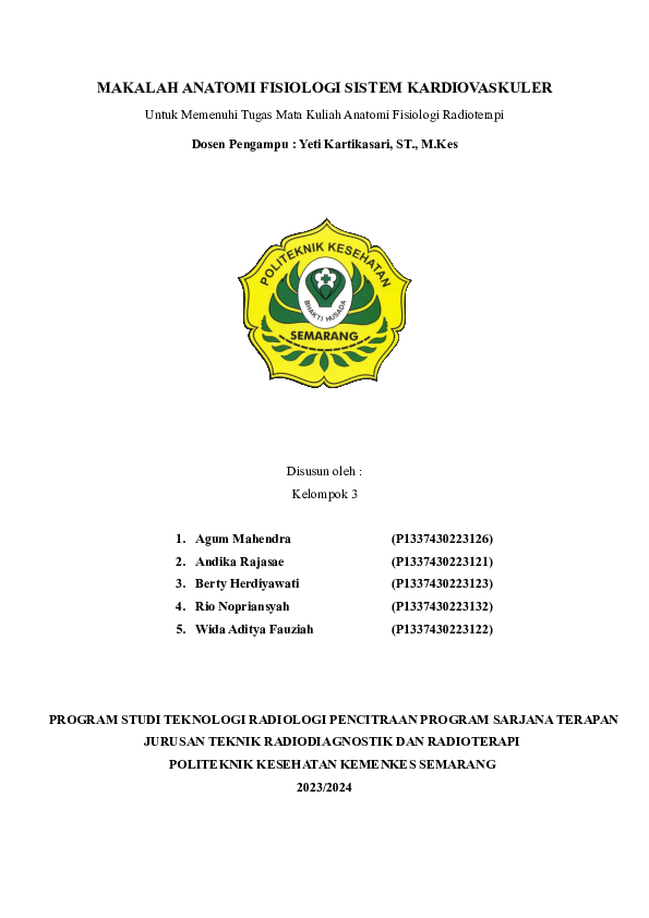 (PDF) MAKALAH ANATOMI FISIOLOGI SISTEM KARDIOVASKULER